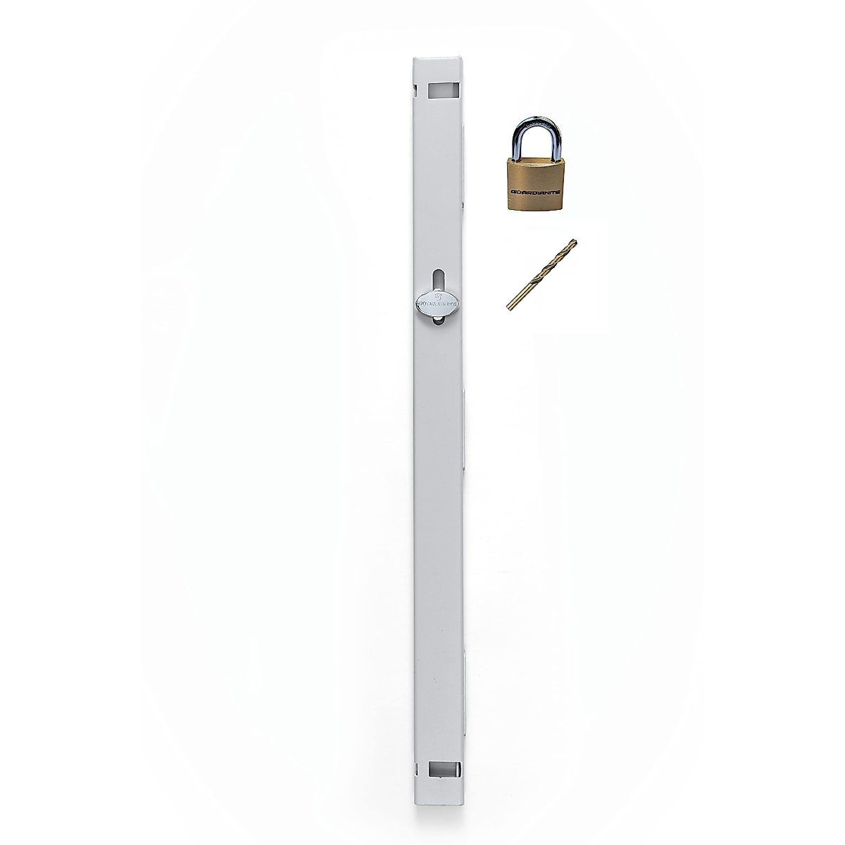 Guardianite File Cabinet Locking Bar. Fits 2 and 3 Drawer File Cabinets. includes Padlock and Cobalt Drill Bit. (Gray)