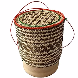 Heavens Tvcz Bamboo Serving Baskets Sticky Rice Handmade Kratip Thai Laos Traditional Wickerwork Based Travel Picnic Keep Sticky Rice Warm