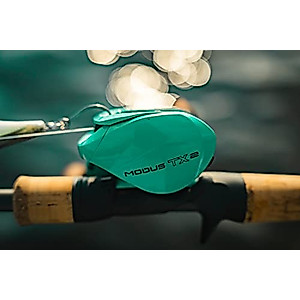 13 FISHING - Modus TX2 Baitcast Reel - 7.3:1 Gear Ratio - Right Hand Retrieve (Salt+Fresh) - MODTX2-7.3-RH, Seafoam Green