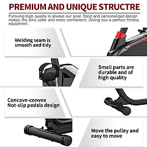 Recumbent Exercise Bike for Seniors 350 LBS Capacity with Magnetic Resistance Indoor Cycling Bike Stationary with iPad Holder for Home Gym Cardio Workout
