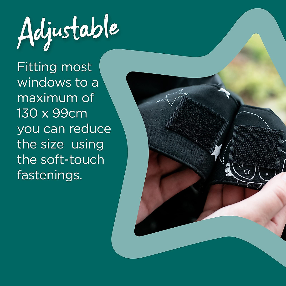 Tommee Tippee Sleeptight Portable Blackout Blind with Suction Cups, Adjustable and Lightweight, Large, 51x78 Inches