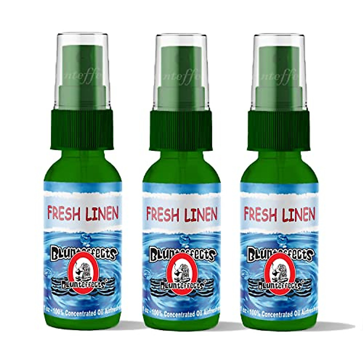 Blunteffects Blunt Effects 100% concentrated Air Freshener Car/Home Oder Neutralizing Spray (3 Pack) [Choose The Scent] (Fresh Linen)