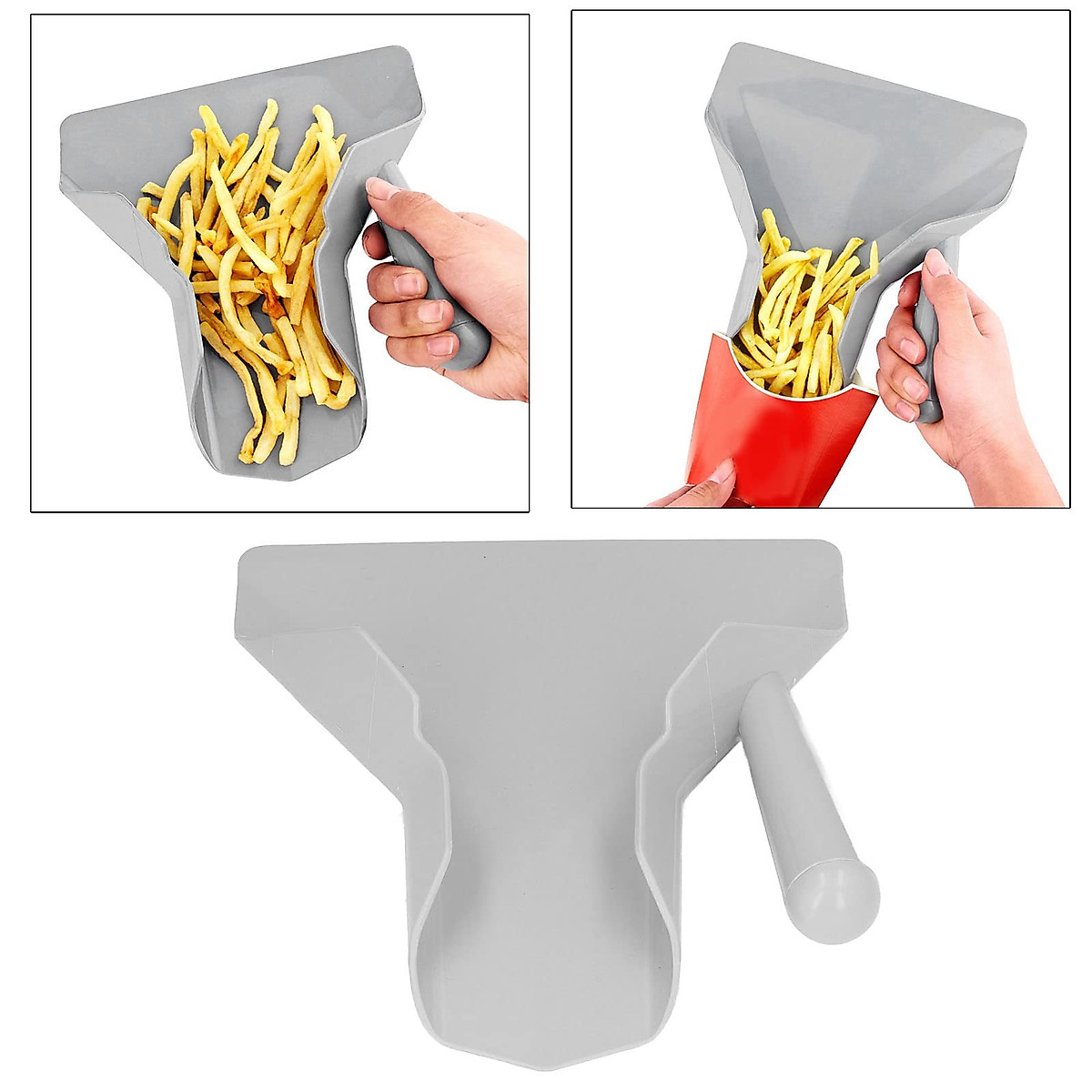 French Fries Shovel, Food Grade French Fries Spatula Non Slip Fry Bagger Scoop for Right Handed Use