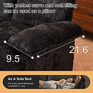 111" Cloud Couch,Modular Sectional Sofa, Convertible U Shaped Sofa Couch,4 Seat Chenille Sleeper Sofa with Chaise Lounge Upholstery Double Cushions Deep Seat Sleeper Couch for Living Room