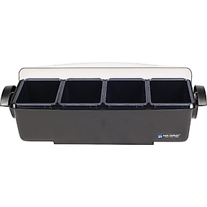 San Jamar BD4004 6 Piece The Dome Condiment Center, 6qt Capacity, 22" Length x 7-1/2" Width x 8-1/2" Height