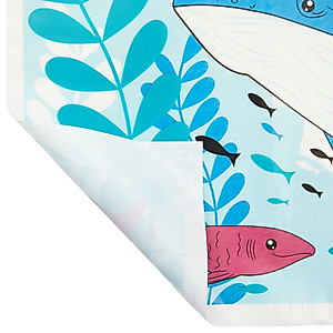 BLUE PANDA - Stick-On Disposable Baby Placemats for Kids, Fun Under The Sea (12 x 18 in, 50 Pack)