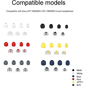 Aiivioll Replacement Waterproof Comfortable Headphone Earpiug Ear Pads Set Silicone in-Ear Headphone Covers Compatible with Sony WF-1000XM4 Bluetooth Headphone (Gray)