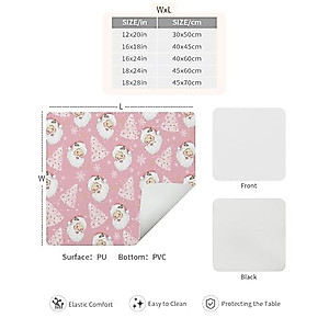 Coffee Mat for Counter, Pink Christmas Santa Truck Xmas Tree Snowflake Absorbent Hide Stain Coffee Bar Mat, Non-slip Coffee Bar Accessories Kitchen Drying Mat Fit Under Coffee Maker Espresso Machine