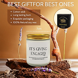 Ayxvt Engagement Candle, Engagement Gifts for Couples Him Her, Gifts for Newly Engaged Couples, Bridal Shower Gifts, Engaged Candle, Wedding Candle, It's Giving Engaged Scented Candles