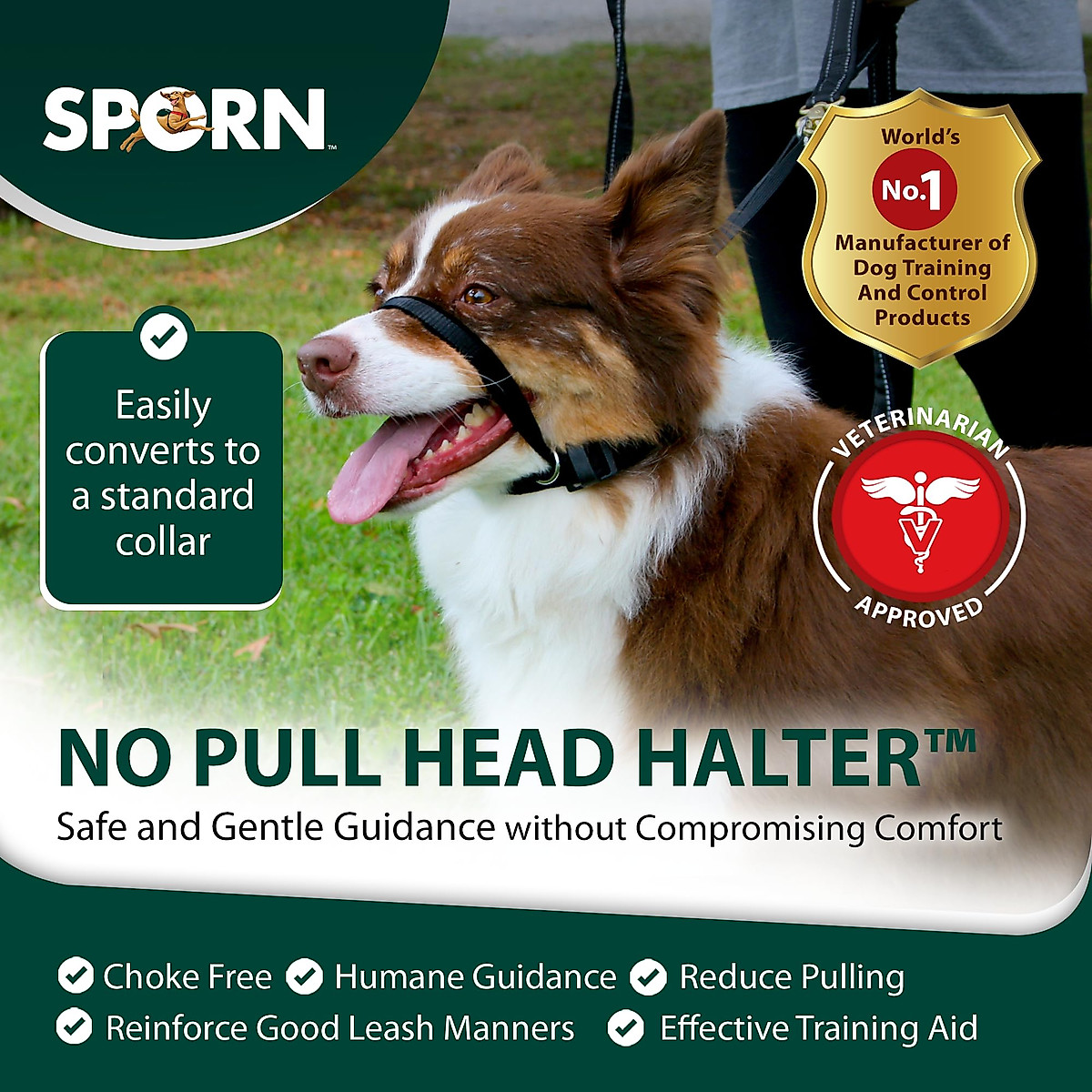 Sporn YUP! Pet Head Halter, Medium, Black, (33571)