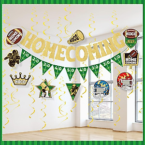 Watersay 32 Pcs Homecoming Party Decorations Football Game Homecoming Decoration Banner Football Party Swirls Hoco Hanging Kit Homecoming Welcome Back to School University College Party Decor Supplies