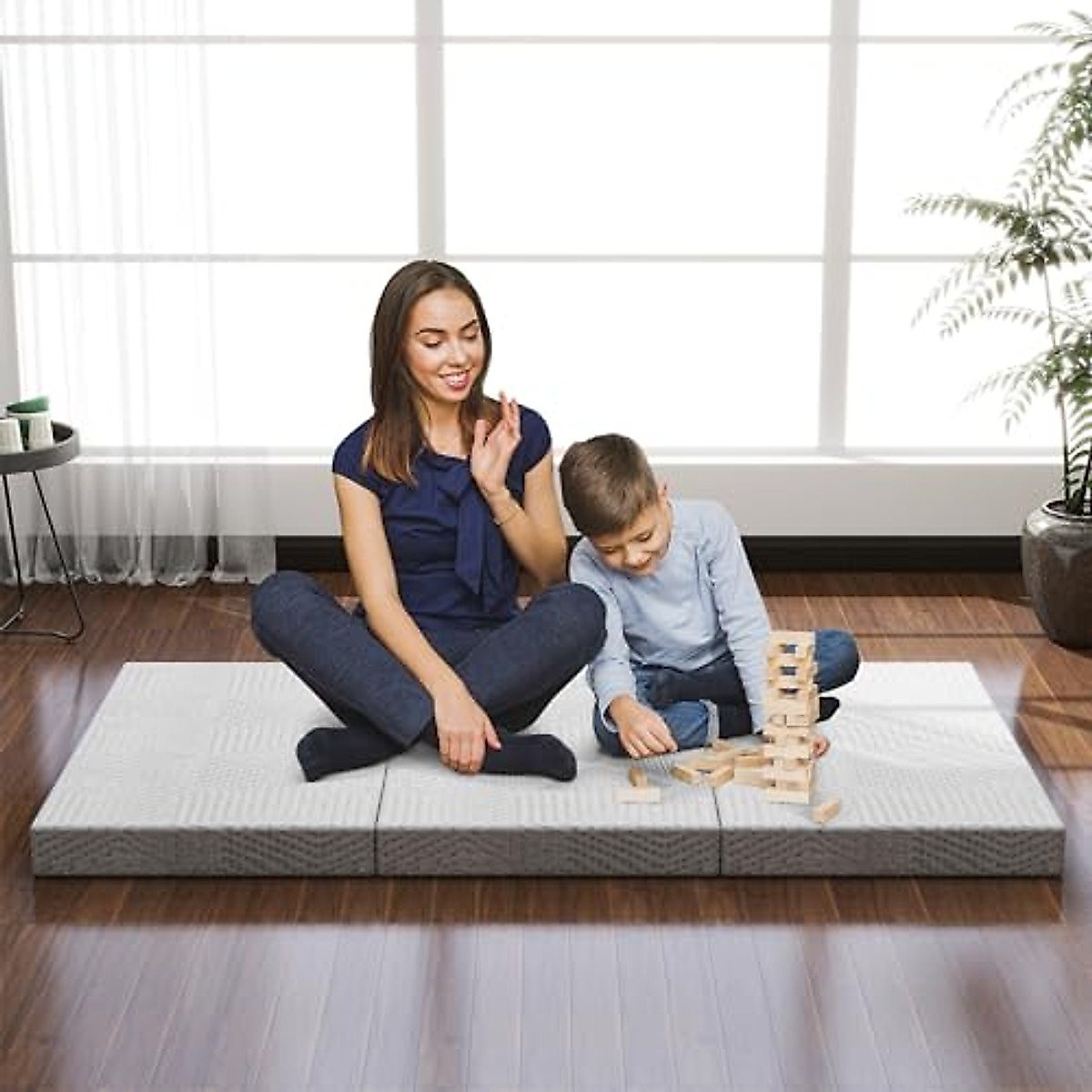 Folding Mattress Single Size with Storage Bag, 4 inch Trifold Mattress with Breathable & Washable Cover Portable Foldable Mattress for Traveling, Camping, Guests, 75" L x 35" W