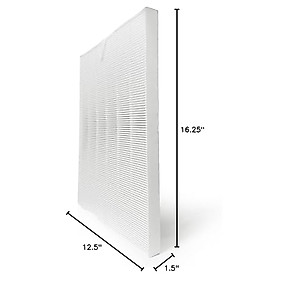 Nispira 116130 5500-2 Air Purifier Replacement Filter H for Winix 5500-2 AM80 True HEPA Activated Carbon 16.25 L x 12.5 W x 1.5 TH, 1 Set