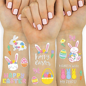 xo, Fetti Easter Party Supplies Temporary Tattoos - 48 Glitter Styles | Easter Bunny Decorations, Easter Basket, Easter Eggs Activity, Spring