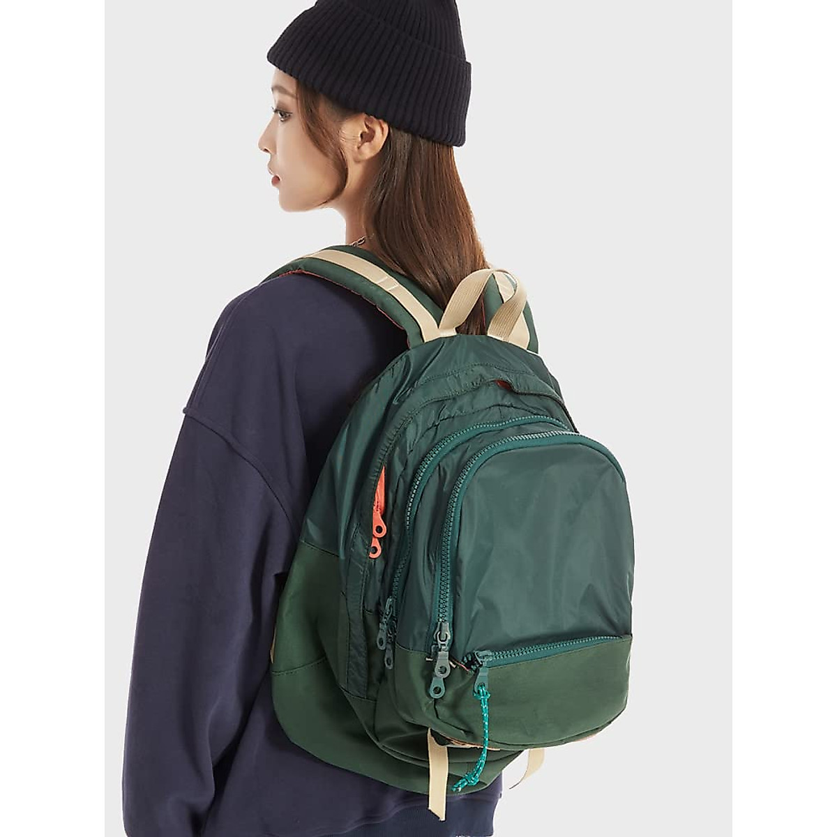 DORIS&JACKY UNISEX Campus Backpack Large Capacity Travel Casual Daypack For Women(Green)