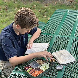 Bits Kits Stainless Steel Bento Box Lunch and Snack Container for Kids and Adults, 4 Sections