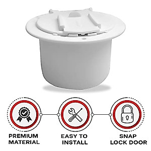 NU-SET Lock | RV Electrical Cable Hatch | Electrical Cable Hatch | RV Accessories & Door Hardware,RV011 (White)