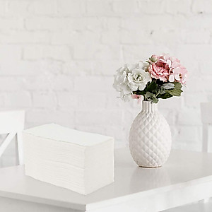 Vplus 400 Pack Premium Quality Guest Towels Disposable Dinner Napkins Soft, Absorbent, Party Napkins for Dinners or Catering Events，and Everyday Use (White, 400)