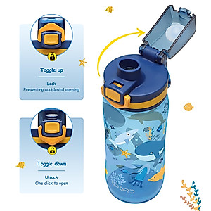 Opard 17oz Kids Water Bottle with Leak Proof Flip-Top Lid, Reusable BPA-Free Tritan for School and Travel