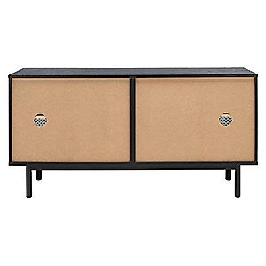 Safavieh Home Collection Piran Black and Gold 4-Door 2-Shelf Media (65-inch Flat Screen) TV Stand