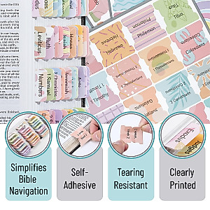 Mr. Pen- Bible Tabs, 120 Tabs, Laminated Bible Tabs for Women and Men, Bible Tabs for Study Bible, Bible Index Tabs, Bible Book Tabs, Bible Labels Tabs, Mr Pen Bible Tabs
