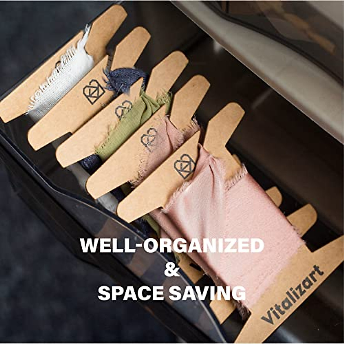 Vitalizart Ribbon Storage Organizer 50 Pcs Ribbon Spools Empty Cardboard Yarn Bobbins Holder for Gift Wrap Storage Craft Embroidery Crochet Cross Stitch Thread Craft Organizer