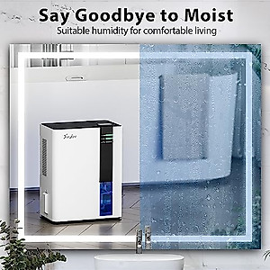 FreAire Dehumidifier for Home, 88 OZ Water Tank, (up to 650 sq.ft) Dehumidifiers for Basement Bathroom Bedroom Closet RV with Auto Shut Off, Colorful Lights