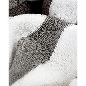 Jacquotha Quick Dry and Absorbent Hand Towels for Bathroom, Striped Hand Towel Set of 4 (Dark Grey & Light Grey 29” x 13”), Lightweight and Durable, 410 GSM