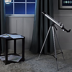 60mm Mirror Refractor Telescope – Aluminum Stargazing Optics with Tripod for Beginner Astronomy and STEM Education for Kids and Adults by Hey! Play!