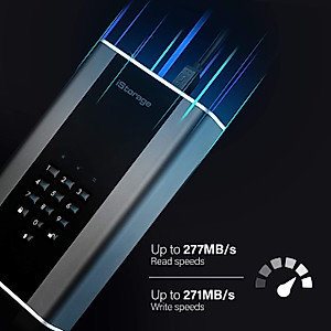 iStorage diskAshur DT2 1TB Secure encrypted portable desktop hard drive, FIPS Level 2 certified - Password protected, dust and water resistant, military grade hardware encryption IS-DT2-256-1000-C-G