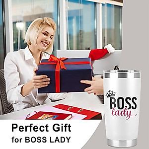Boss Lady Gifts for Women Boss Day Gifts for Women Tumbler Cup Gifts for Bosses Female Christmas Birthday Gift Ideas for Boss Lady Queen Leader Boss Babe Gag Boss Appreciation Retired Tumbler 20 Oz