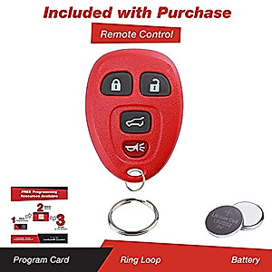 Keyless Entry Remote Red SUV Key Fob for Buick Cadillac Chevrolet GMC Saturn (15913416, OUC60270)