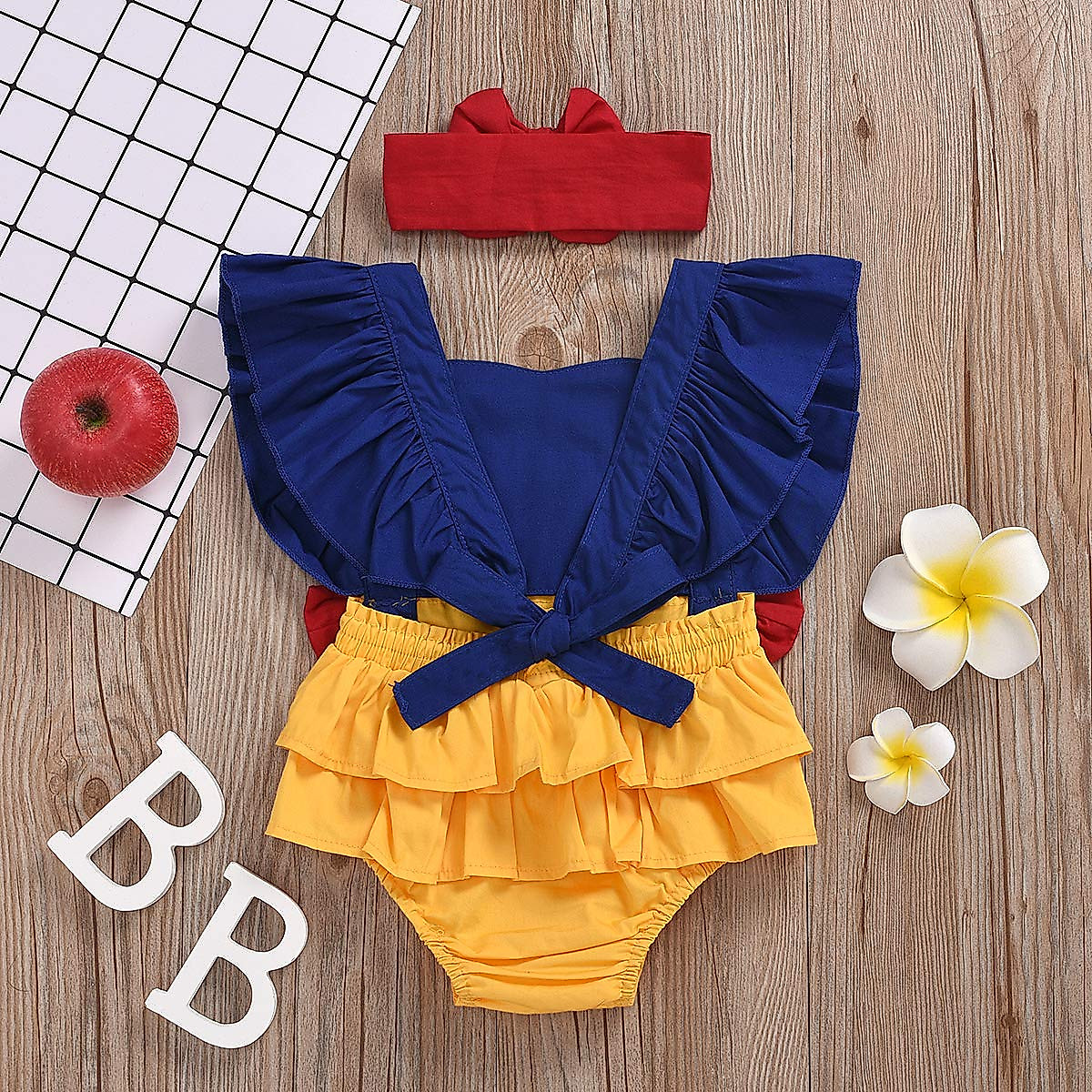 BSongo Newborn Baby Girls Romper Snow White Cosplay Infant Tops and Shorts Summer Clothes (Romper Style #2, 0-6 M)