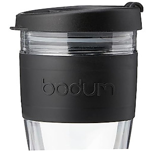 BODUM JOYCUP Travel Mug, double wall, 0.3 l, black band, Plastic