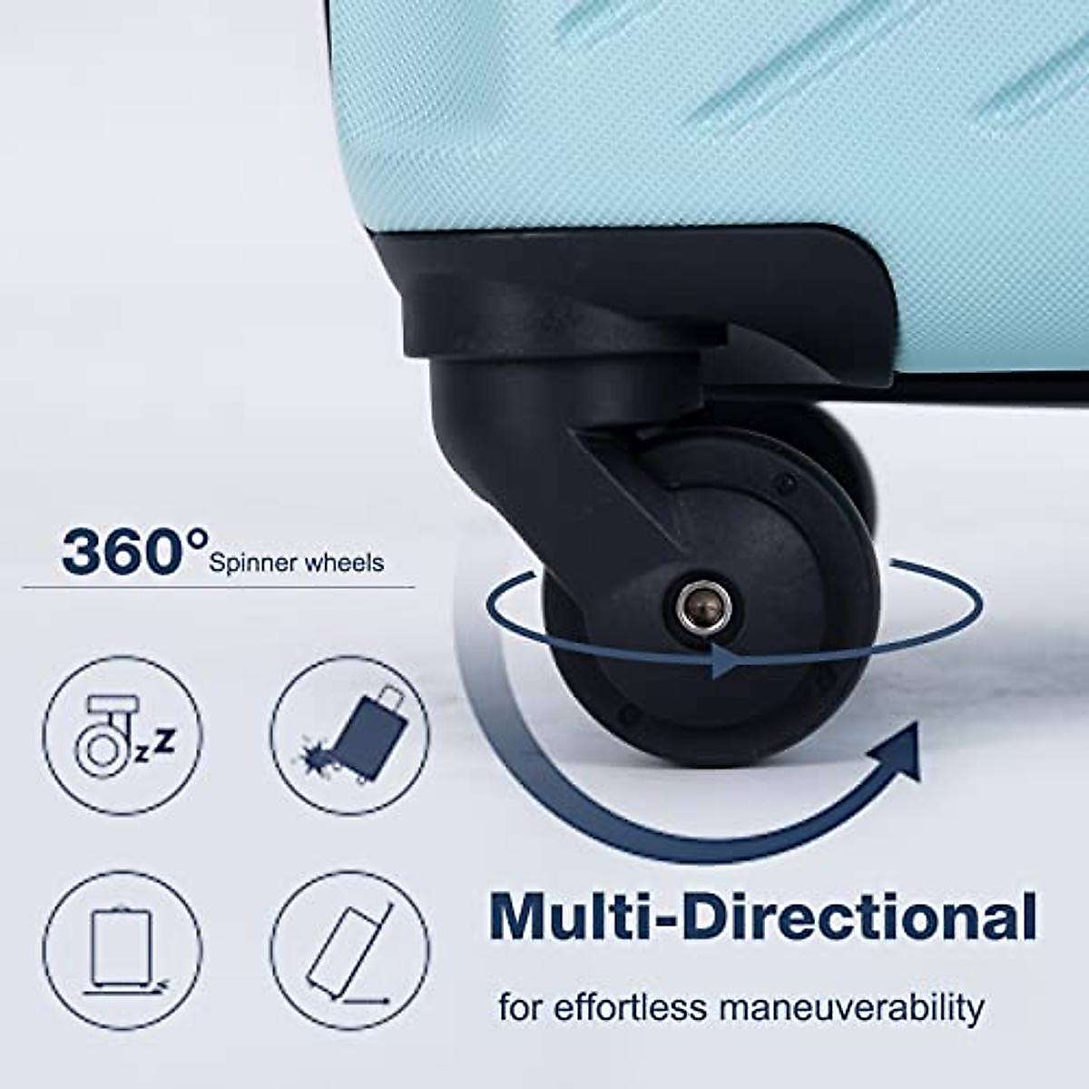 Tripcomp Luggage Sets Wear-Resistance Hardside Lightweight Suitcase Double Spinner Wheels, TSA Lock,Two Hooks, Scratch-resistant Carry-on,3 Piece Set(20inch 24inch 28inch) (Green)