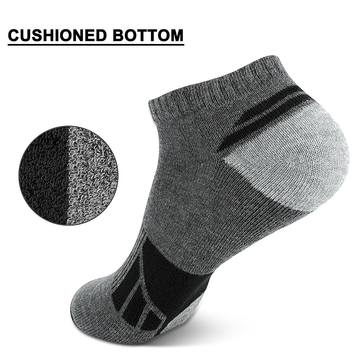 eallco 8 Pairs Mens Ankle Socks Low Cut Socks for Men Sock Size 10-13