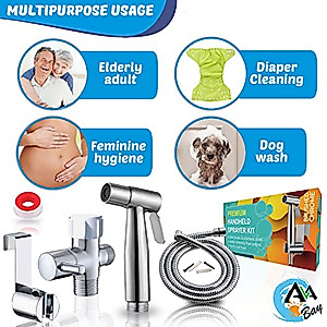 AVAbay Handheld Bidet Sprayer for Toilet - Jet Sprayer for Toilet - Adjustable Water Pressure - Easy to Install Toilet Water Sprayer - Bidet Attachment for Feminine Wash and Cloth Diaper Sprayer