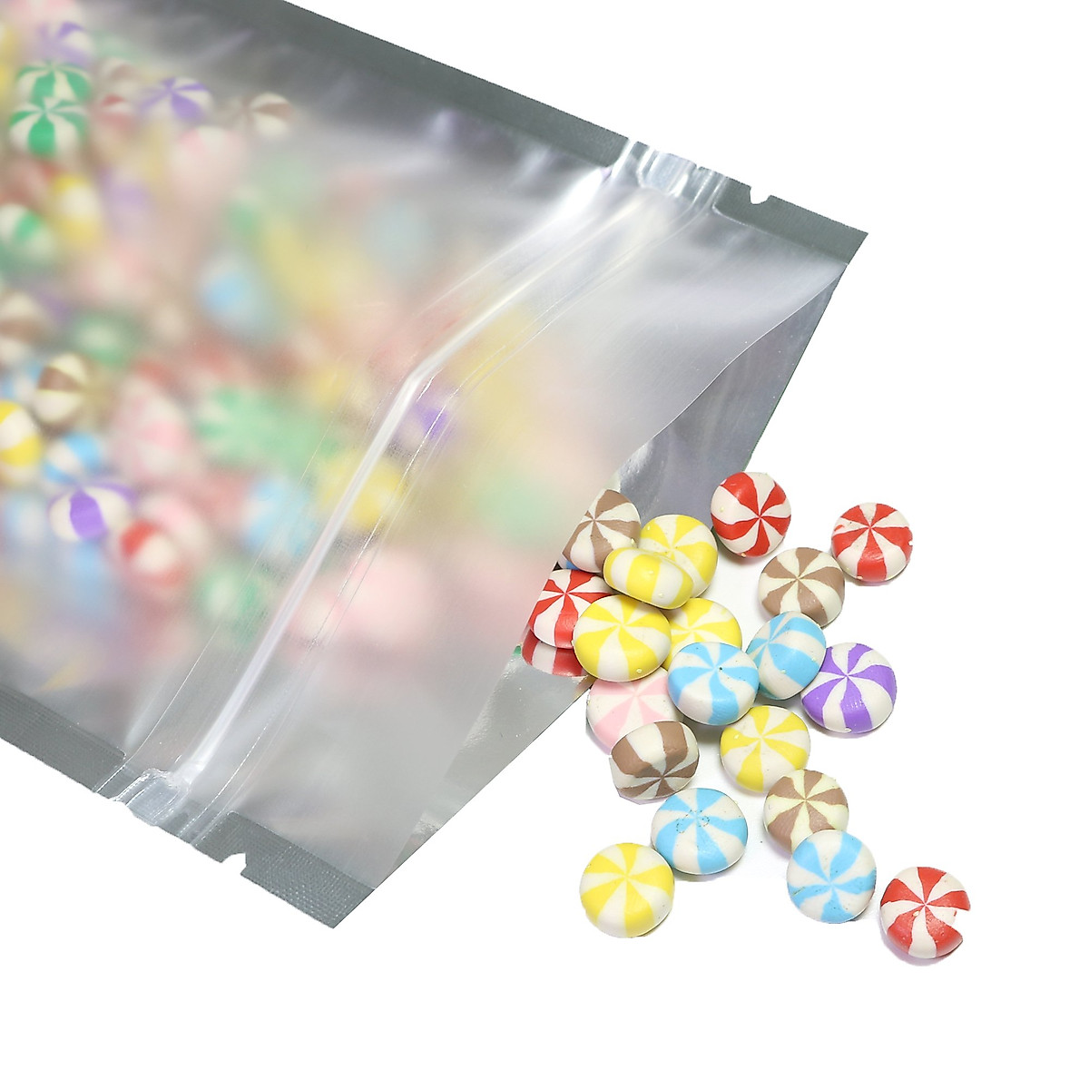 QQ Studio 100pcs Translucent Front Matte Color Foil Flat Packaging QuickQlick Bags (4" x 6", Translucent/Blue)