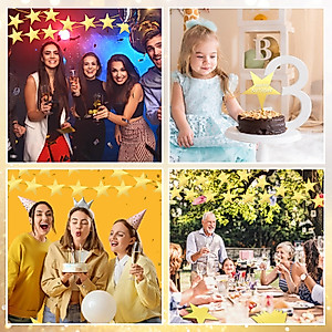 Gold Star Cutouts 11 Inch Double Printed Large Paper Stars Decorations for Wedding Party Classroom Supplies, 40 Pieces