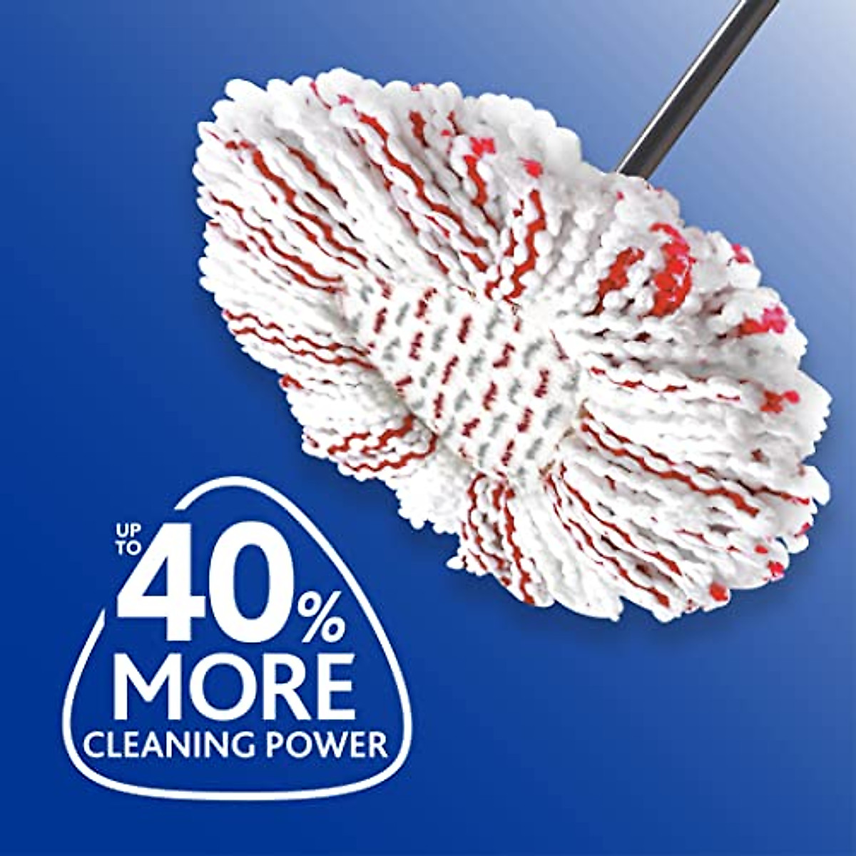 O-Cedar EasyWring Deep Clean Refill (4-Pack) | 40% More Cleaning Power | Microfiber Mop Refill Compatible with O-Cedar EasyWring Spin Mop & Bucket System