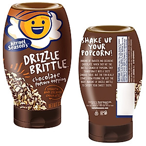 Popcorn Drizzle Sauce Bundle. Includes Two-13.1 Oz Kernel Seasons Drizzle Brittle Popcorn Topping. One Each Flavor: Caramel Drizzle and Chocolate Drizzle. Comes With a BELLATAVO Fridge Magnet!