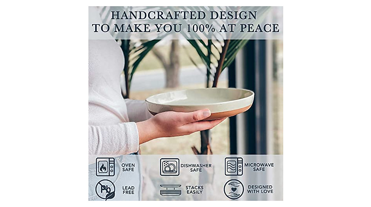 Mora Ceramic Pasta Bowl Set - Microwave Safe & Durable