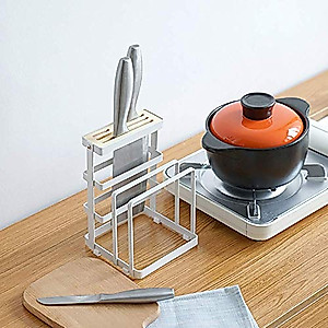 ZH1 Household Multifunctional Cutting Board Rack, Kitchen Storage Knife Rack, Bottom Non-Slip Design, Can Put Knives, Pot Covers, Cutting Boards.