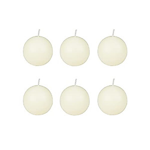 Zest Candle 6-Piece Ball Candles, 3-Inch, Pale Ivory