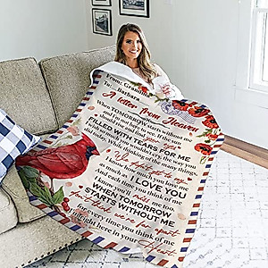 MUCHNEE Personalized Cardinal Memorial Fleece Blanket, A Letter from Heaven, in Loving Memory Blanket Gift for Loss of Loved One, Remembrance Sympathy Gift Throw Blanket, Bereavement Condolence Gifts