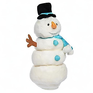 Simply Genius Animated Musical Plush Snowman: Animated Christmas Character, 15” Stuffed Animal Plush Holiday Snowman with Music and Lights, Plays and Dances to “Frosty The Snowman”