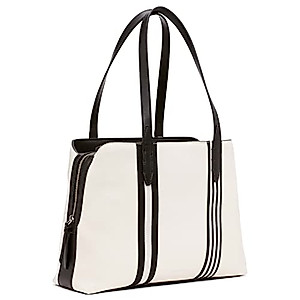 Calvin Klein Millie 2 in 1 Triple Compartment Tote, Cherub White/Black