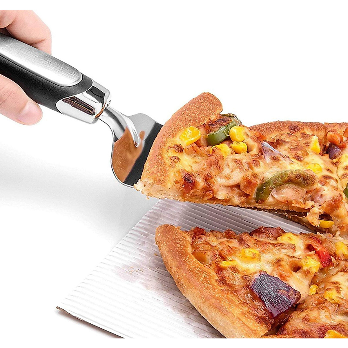 Flatware Pie Server Stainless Steel Cake Pizza Cutter Tart Dessert Slicer Serrated on Both Sides Great for Right or Left Handed Chef Professional Cake Cutter Essential Kitchen Tool