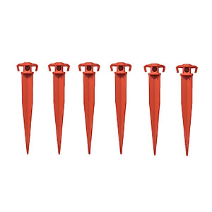 THE UM24 Pack of 6-11” Ground Stake Stick Strong Outdoor Camping Tent Or Garden Pegs– Orange (11 inches - 6PC)