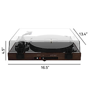 Fluance RT85N Reference High Fidelity Vinyl Turntable Record Player with Nagaoka MP-110 Cartridge, Acrylic Platter, Speed Control Motor, High Mass MDF Wood Plinth, Vibration Isolation Feet - Walnut